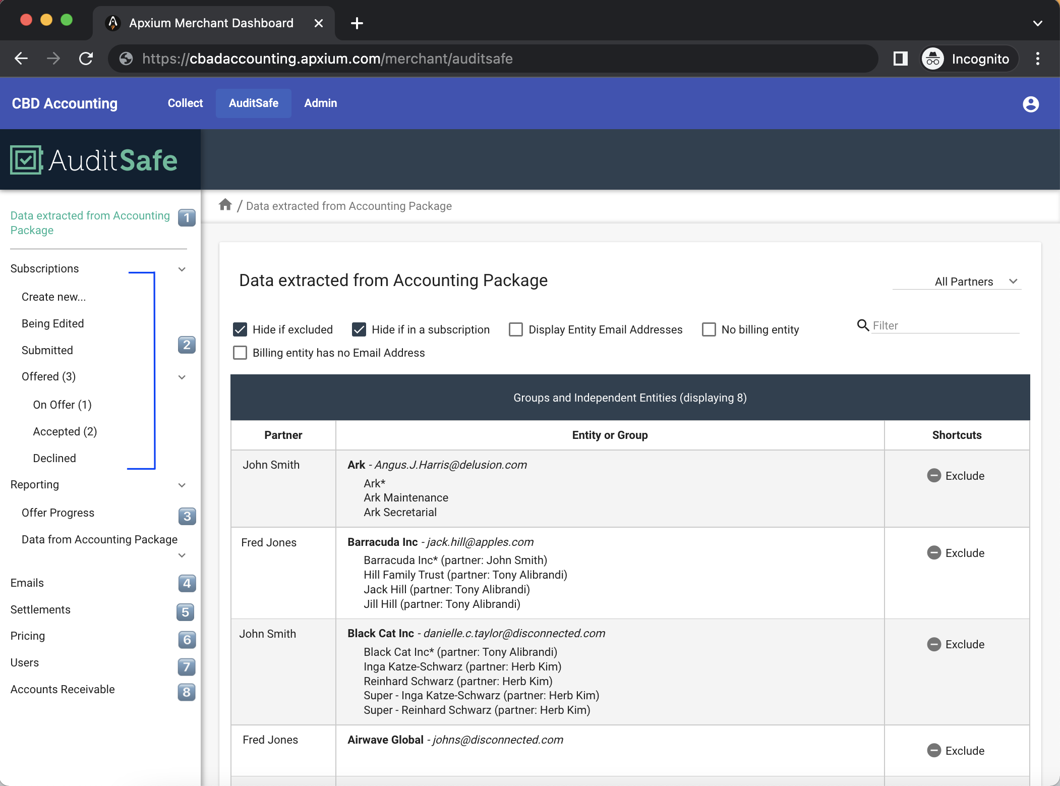 Auditsafe Dashboard Overview